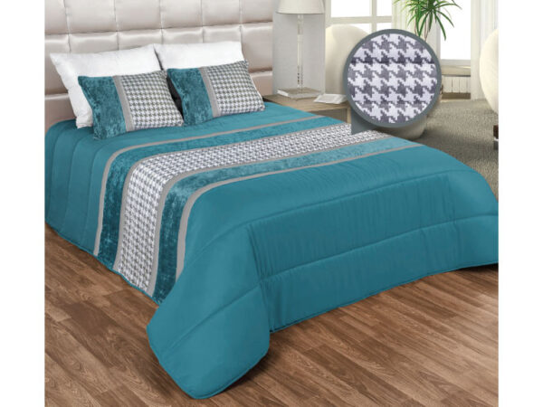 EDREDON DECORATIVO AZUL PETRÓLEO/AZUL ALTEZA – Santos e Fernandes